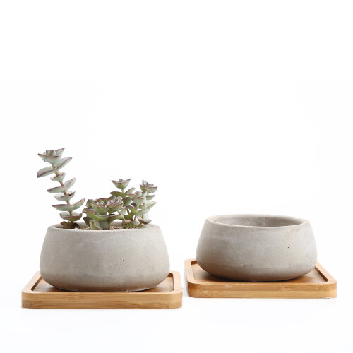 9CM Cement Serial Big Round Sucuulent Cactus Plant Pots Flower Pots ...