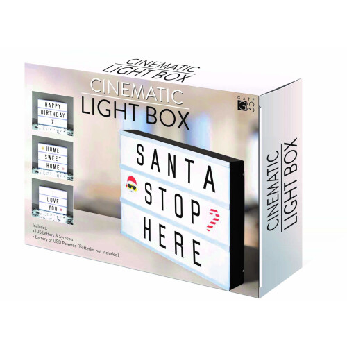 A4 Cinematic Light Box Sign - 105 Letters and Colour Emojis - USB or ...