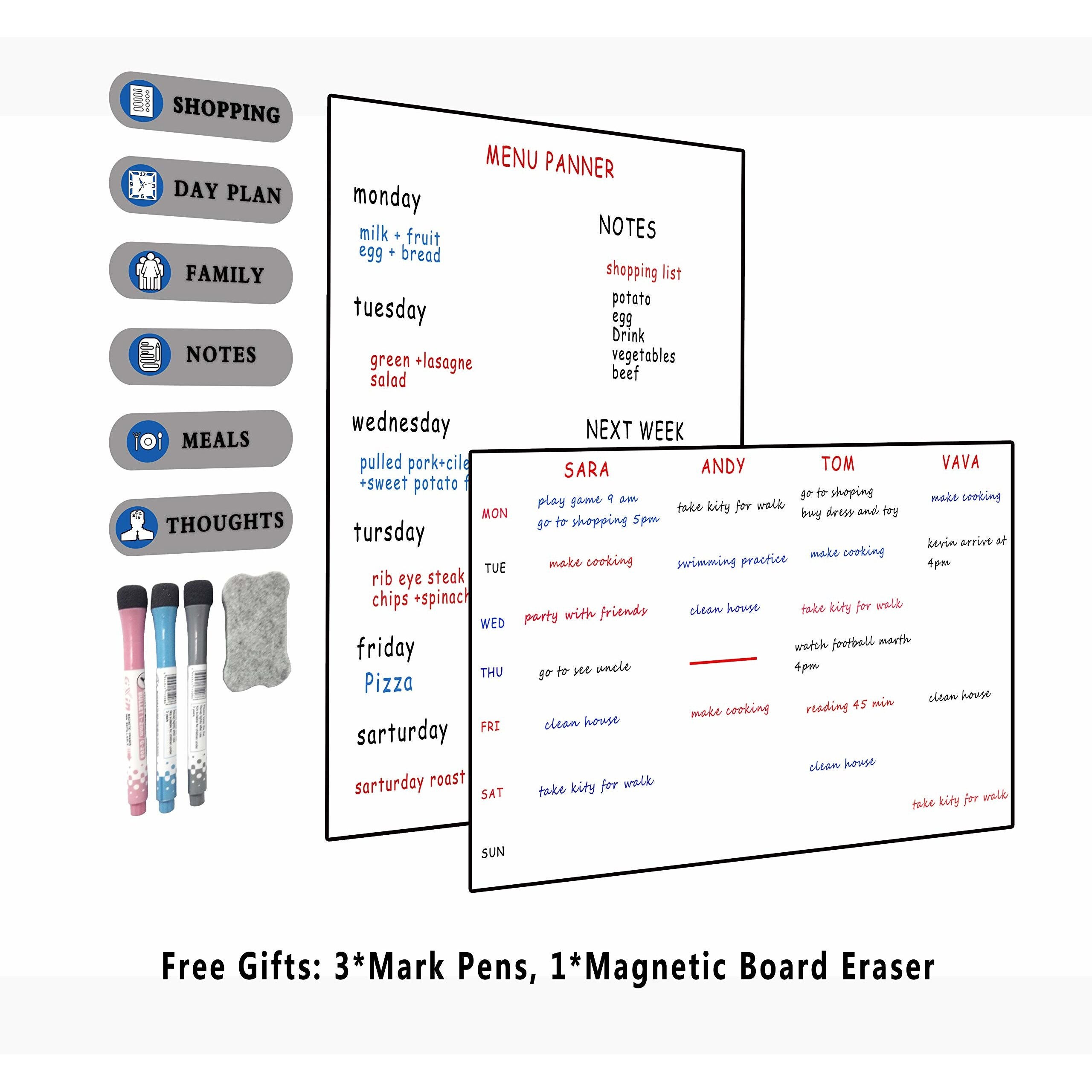 Villexun Dry Wipe White Magnetic Whiteboard Memo Board Fridge Magnet ...