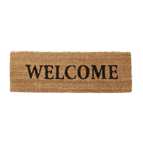 Relaxdays Narrow Coir Doormat WELCOME Print Anti-Slip Rubber PVC ...