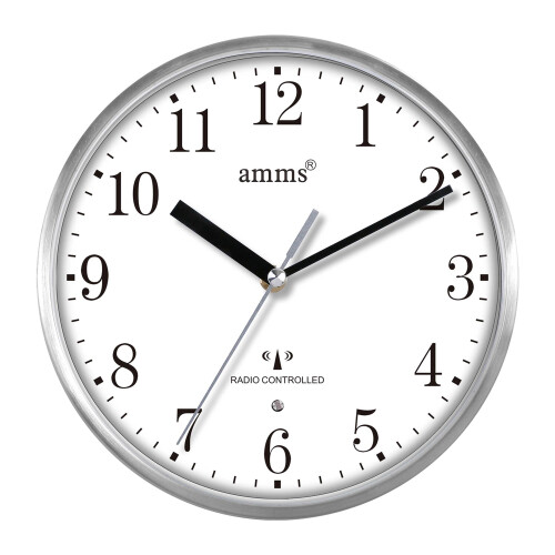 Compact MSF Signal Radio Controlled Brushed Aluminium Metal Cased White ...