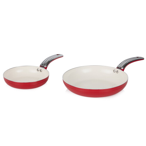 Swan Retro Frying Pan Set with Easy Clean Non-Stick Ceramic Coating on ...
