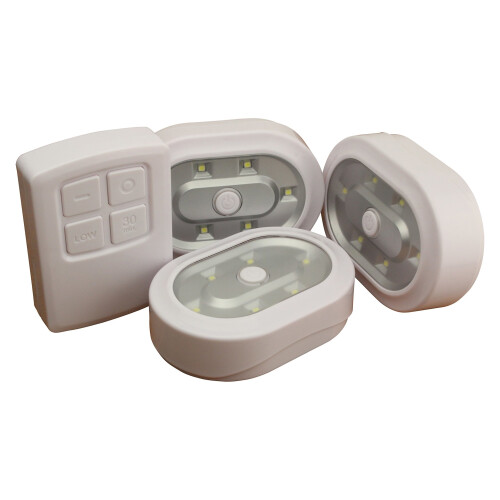 Lifemax 1451 Remote Control Wireless LED Lights, Pack of 3 on OnBuy