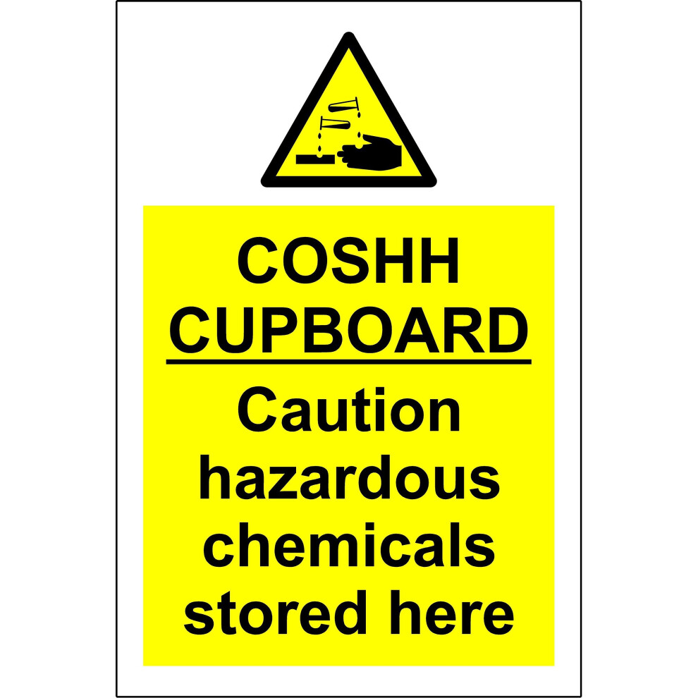 COSHH Cupboard Safety Sign - Self adhesive vinyl 150mm x 200mm on OnBuy