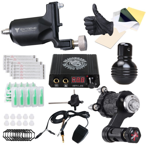 Dragonhawk Extreme V2 Tattoo Kit 2 Rotary Machines Motor Gun Power ...