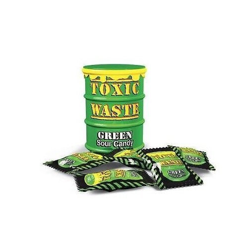 Green Toxic Waste Drum Candy Sweets - Ultra Sour Flavours (Kiwi, Lime ...