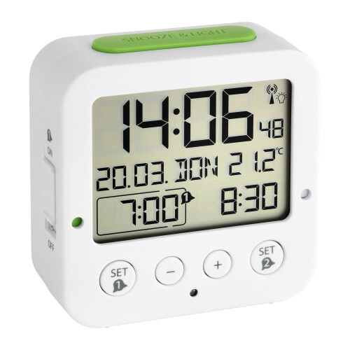 TFA Dostmann Blooming Weather "Bingo Funkwecker" Digital Alarm Clock ...
