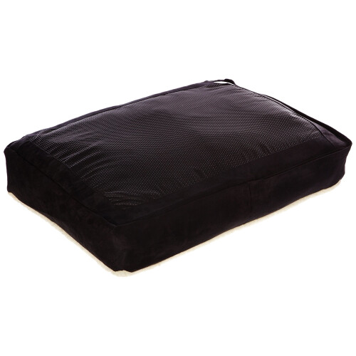 Ellie-Bo Dog Bed with Faux Suede and Sheepskin Topping for Dog Cage/ Crate Medium 30-inch Black ...