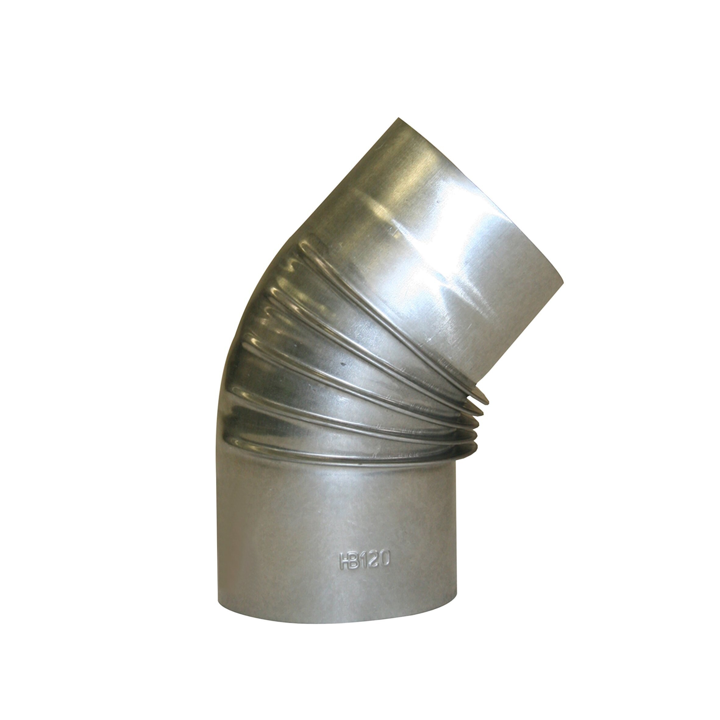 Kamino-Flam 45° Elbow Pipe Ã˜ 120mm, Hot-dip Aluminised (FAL) Steel ...