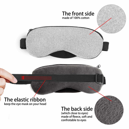 Heated Eye mask - VINDAR Cotton Eye Mask, Warming Night Massage Mask ...