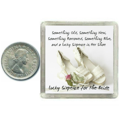 Lucky Silver Sixpence for the Bride to be. Coin for Wedding Day Shoe Gift. great present idea ...