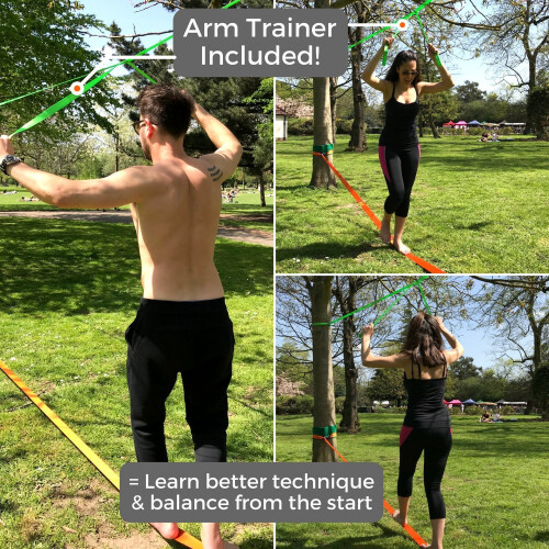 Complete Slackline Kit with Training Line - Tree Protectors + Ratchet ...