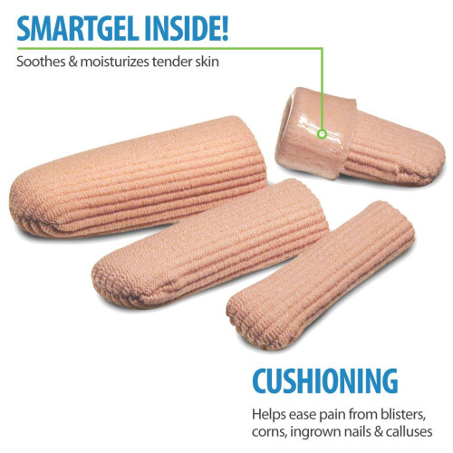 NatraCure Ribbed Fabric Gel Toe & Finger Caps/Protectors 6 Pack - for ...
