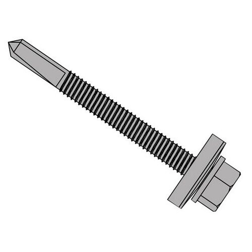 Forgefix TFHW16SD55120H TechFast Roofing Sheet to Steel Hex Screw & Washer No.5 Tip 5.5 x 120mm ...