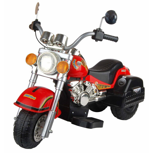 Merske Harley Chopper Style Motorcycle Battery Powered Riding Toy - Red ...
