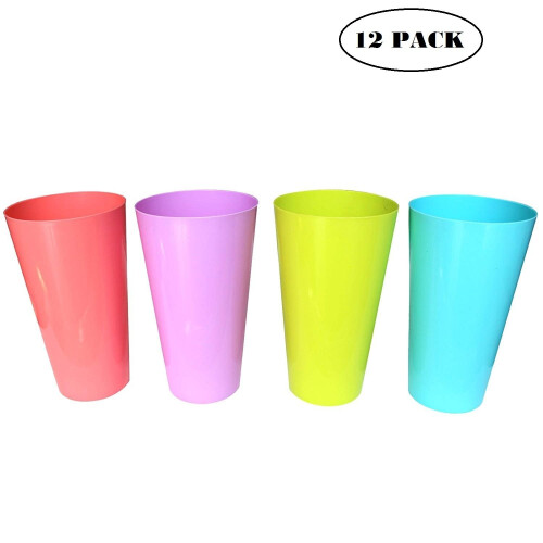 12pc 500 ml Plastic Cup Tumbler Set by Belle Vous on OnBuy