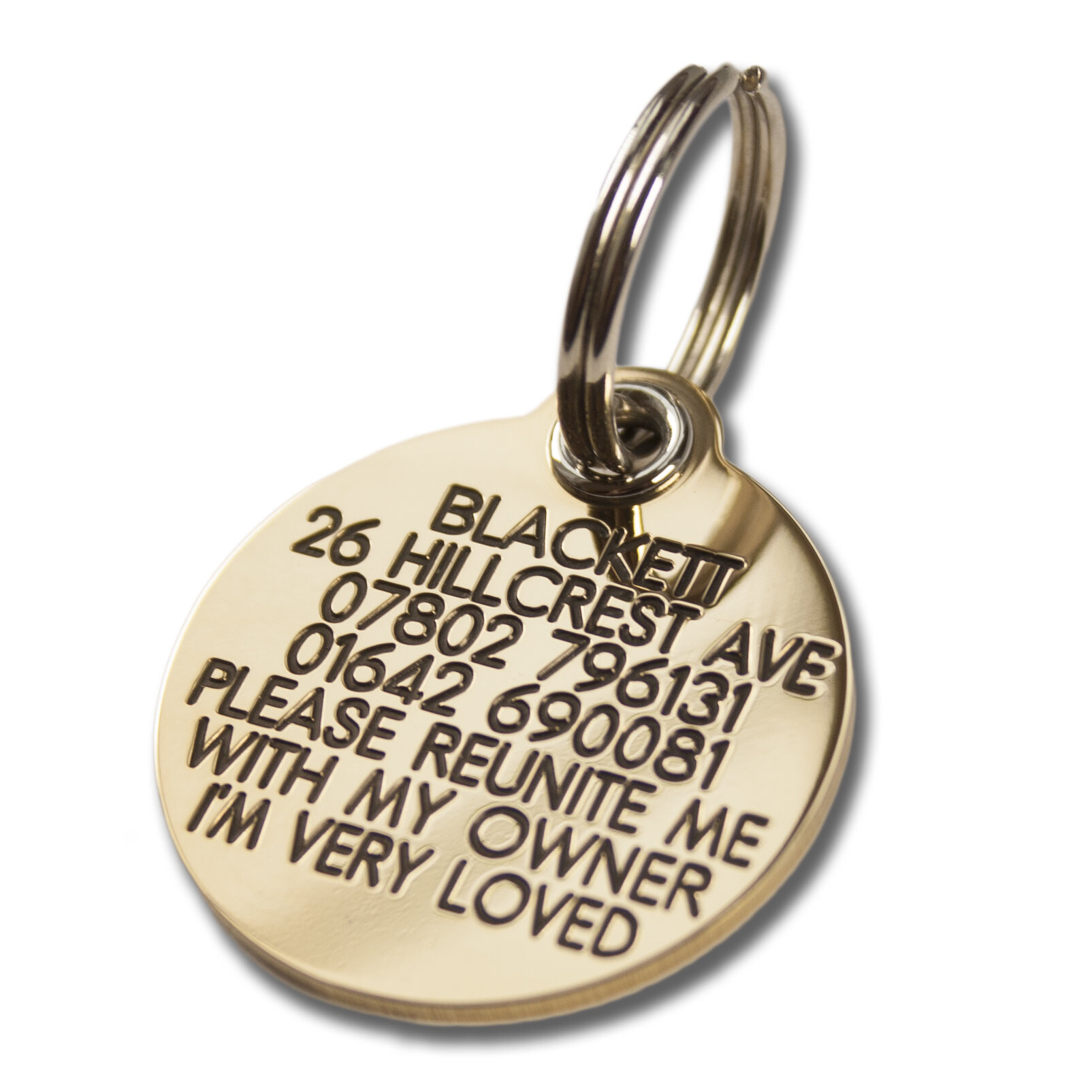 Reinforced Engraved Brass round ID tag 33mm on OnBuy