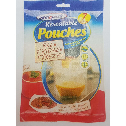 Sealapack Resealable Food Soup Bag Pouches Pack Of 7 Fill Fridge Freeze ...