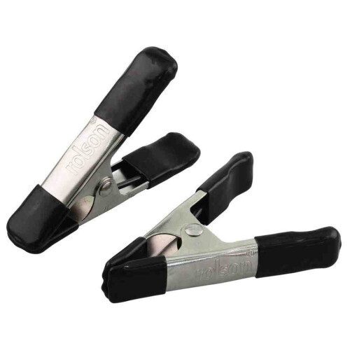 Metal Spring Clamp Set 100mm Clips Set Of 2 Grip Hold Tie Rolson 60355 ...