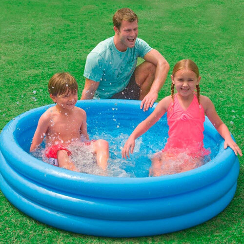 Intex 3 Ring Crystal Blue Pool Inflatable Paddling Pool Water Garden on ...