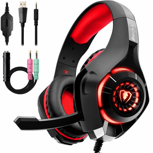 PS4 PC Gaming Headset Gamers Headphones with LED Noise Cancelling Mic on OnBuy