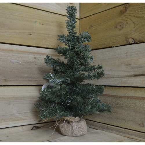 45cm Tall Indoor Foldable Mini Green Christmas Tree in a Jute Base on OnBuy