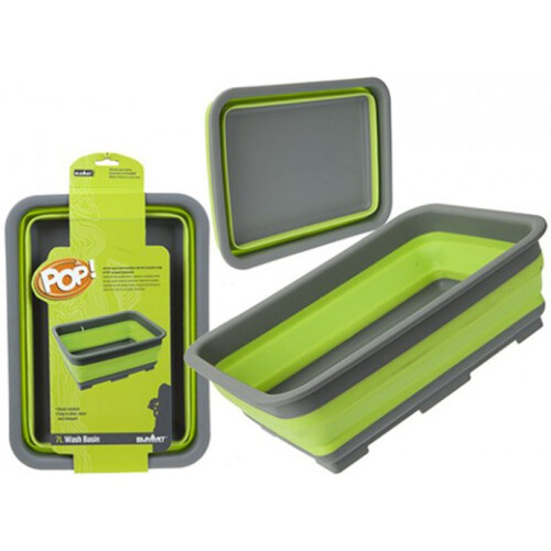 Easy Use 'POP' Wash Basin / Washing Bowl in Green and Grey on OnBuy