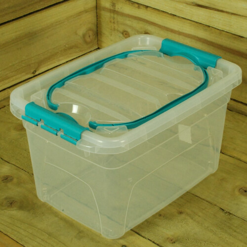 13 Litre 38cm x 26cm x 21cm Plastic Storage Tub / Tidy Box with Lid ...