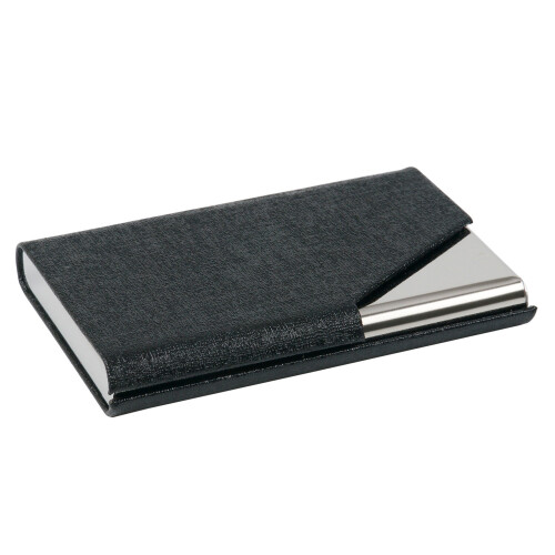 TRIXES Black Professional Business Card Holder with Sleek Faux Leather ...