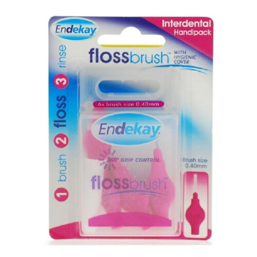 Endekay Floss Brush Interdental HandiPack - Pink 0.40mm on OnBuy