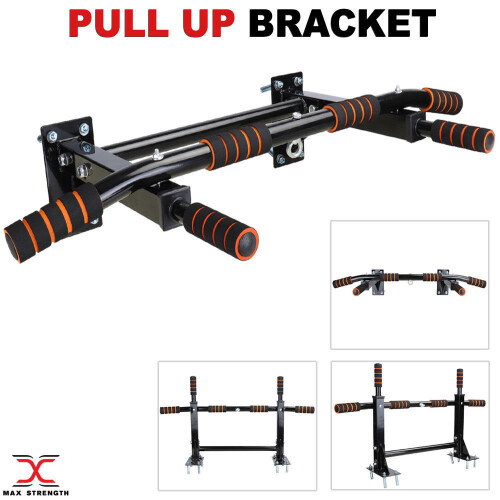 Chin Pull Up Bar Chinning Bracket Home Gym Fitness Exercise Black on OnBuy