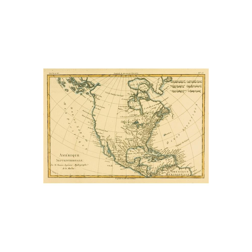 Map of North America Circa.1760 From Atlas De Toutes Les Parties ...