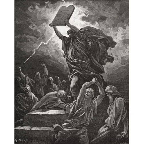 Engraving From The Dore Bible Illustrating Exodus Xxxii 19 Moses ...
