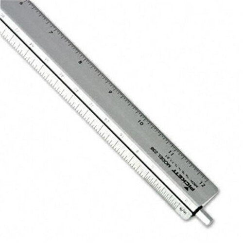 Adjustable Triangular Scale Aluminum Architects Ruler- 12"- Silver on OnBuy