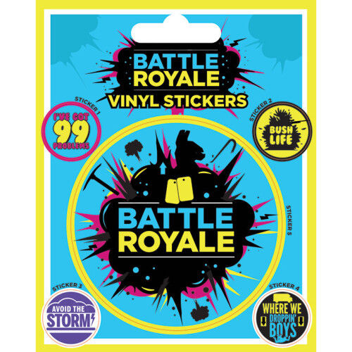 FORTNITE Battle Royale Vinyl Sticker Sheet of 5 Individual Stickers on ...