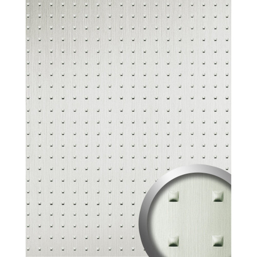 WallFace 11273 SQUARE Wall panel metal look 3D decor rivets steel grey ...
