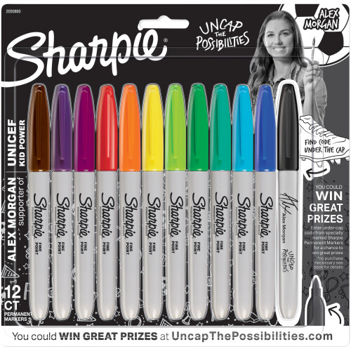 Sharpie Fine Point Permanent Markers 12 Pkg Assorted Colors