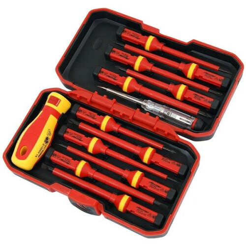 13pc VDE Screwdriver Set Insulated Interchangeable Blade TUV/GS Approved on OnBuy