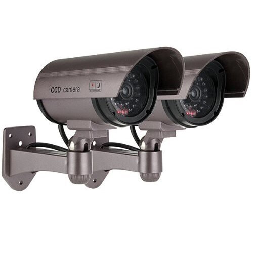 Kabalo 2 x Realistic Dummy CCTV Security Camera Flashing Red LED Indoor ...