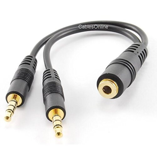 CablesOnline 3.5mm TRRS Female to Dual TRRS Male Stereo 4-Pole Splitter Cable IP-Y03 on OnBuy