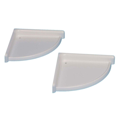 2pk White Plastic Corner Shelves | Plastic Bathroom Corner Shelves on OnBuy