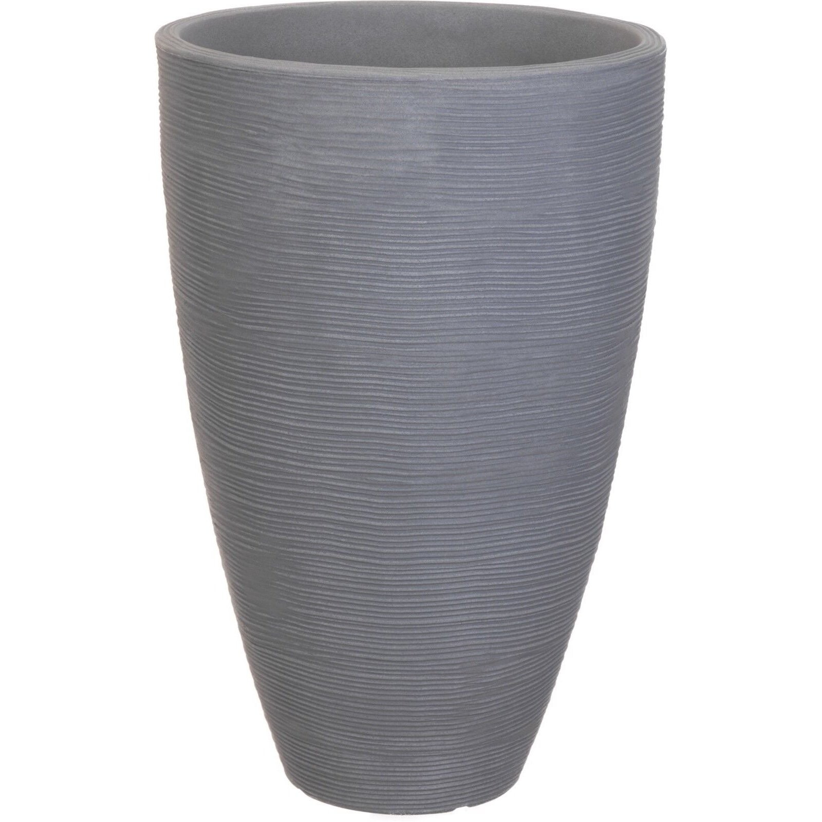Indoor & Outdoor Large Grey Ribbed Plant Pots - 43cm on OnBuy