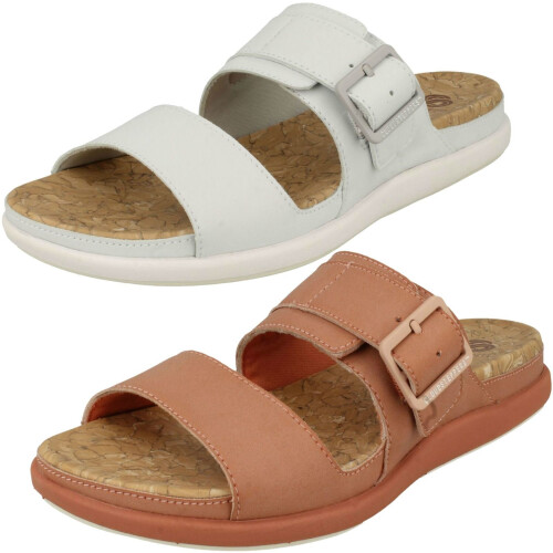 Ladies Clarks Cloudsteppers Mule Sandals Step June Tide D Fit