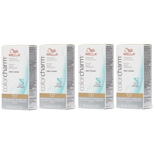 (T27 (x4)) Wella Colour Charm Permanent Liquid Hair Toner - 42ml on OnBuy