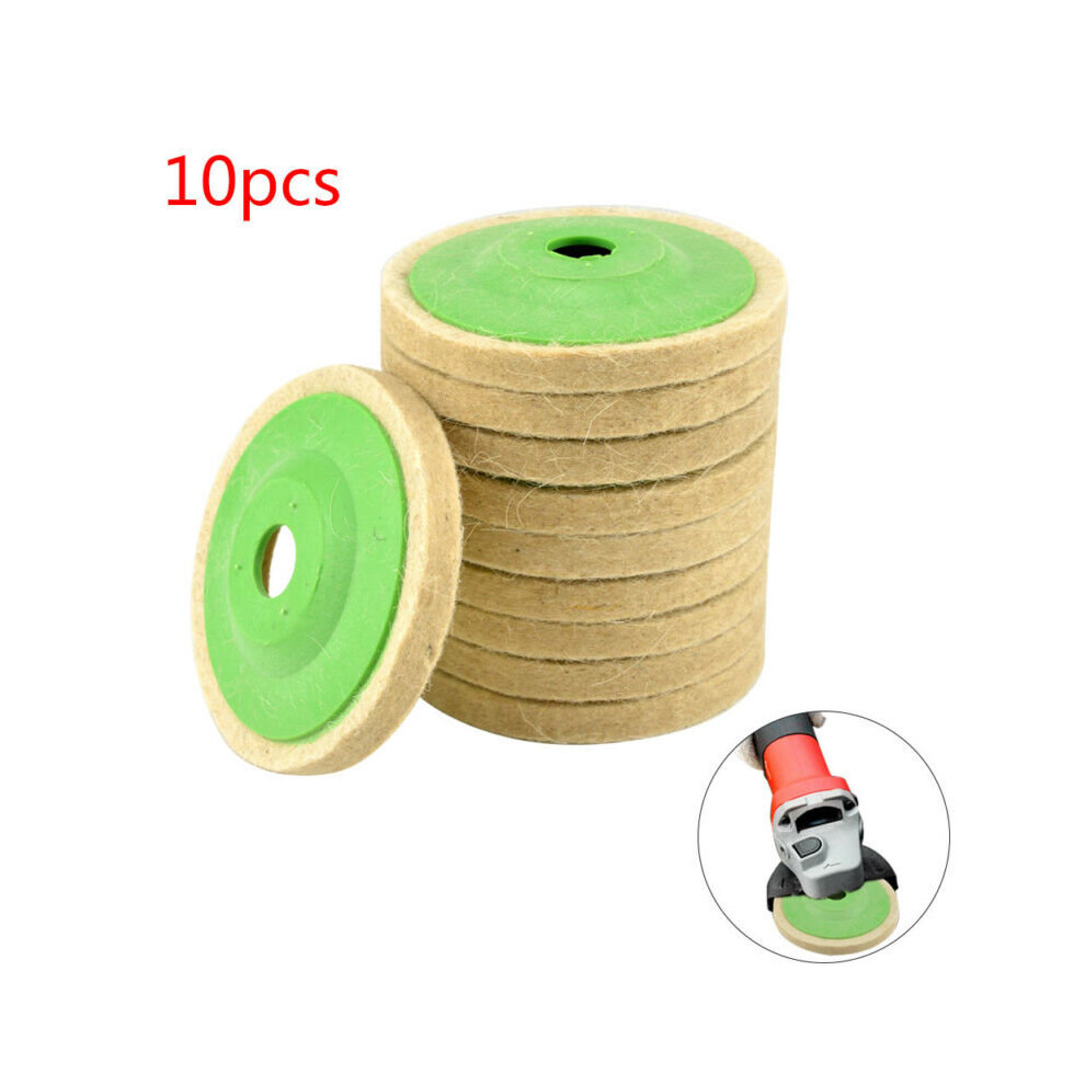10X 100mm 4 Inch Round Wool Buffing Pad Polishing Wheel Felt Buffer on ...