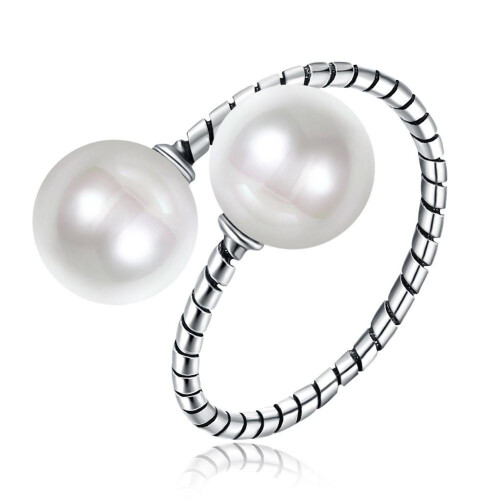 925 Sterling Silver Ring Pearl series retro opening ring SVR 203 on OnBuy