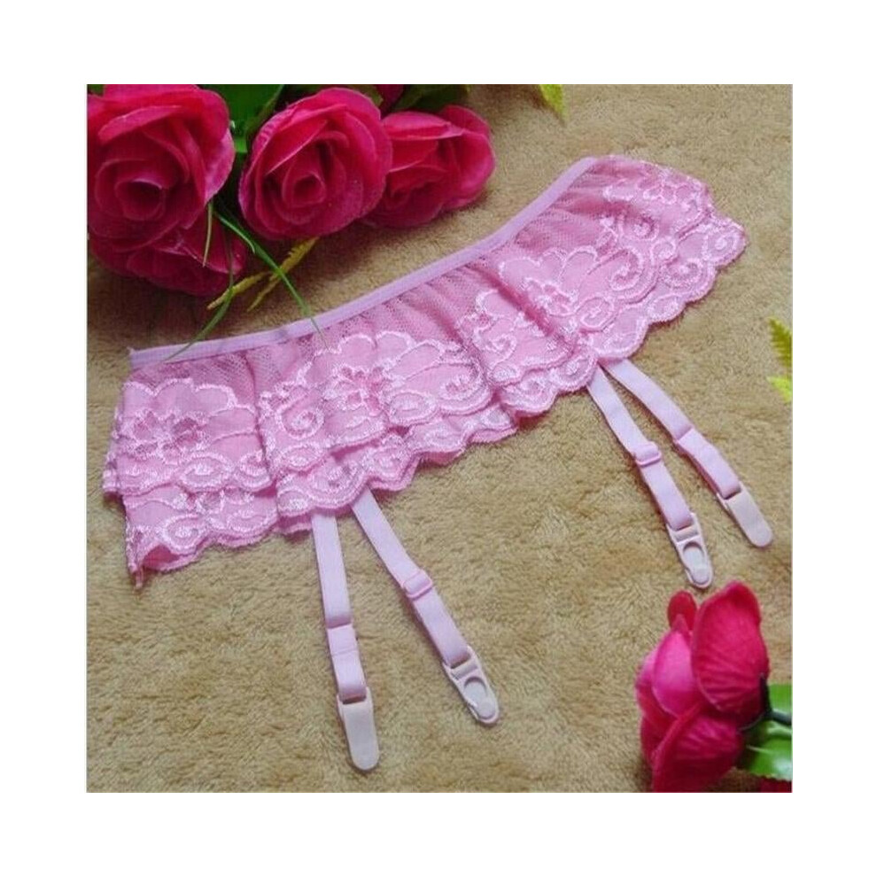 Women Sexy Lingerie Female Underwear Transparent Lace Double Garter ...
