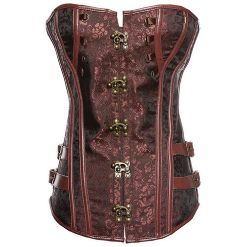 S-6XL Brown Retro Sexy Basque Gothic Corset Plus Size Waist Corset ...