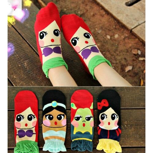 cartoon socks snow white mermaid princess Russian girl Fiona princess ...