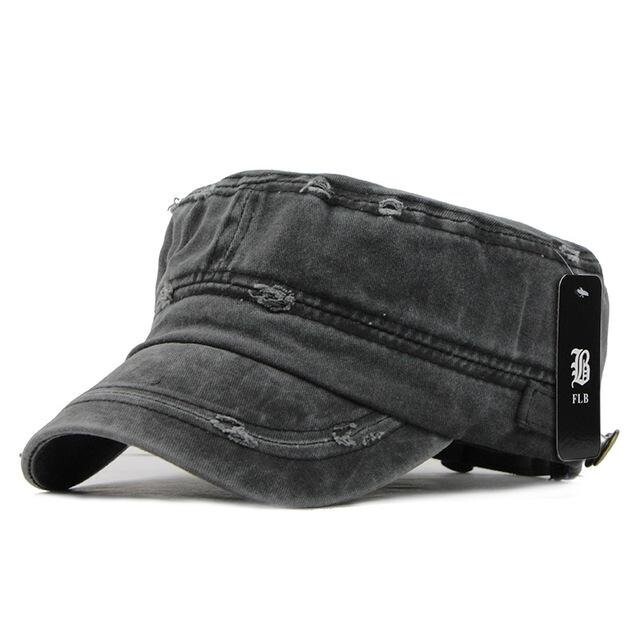 Classic Vintage Flat Top Mens Washed Caps And Hat Adjustable Fitted ...